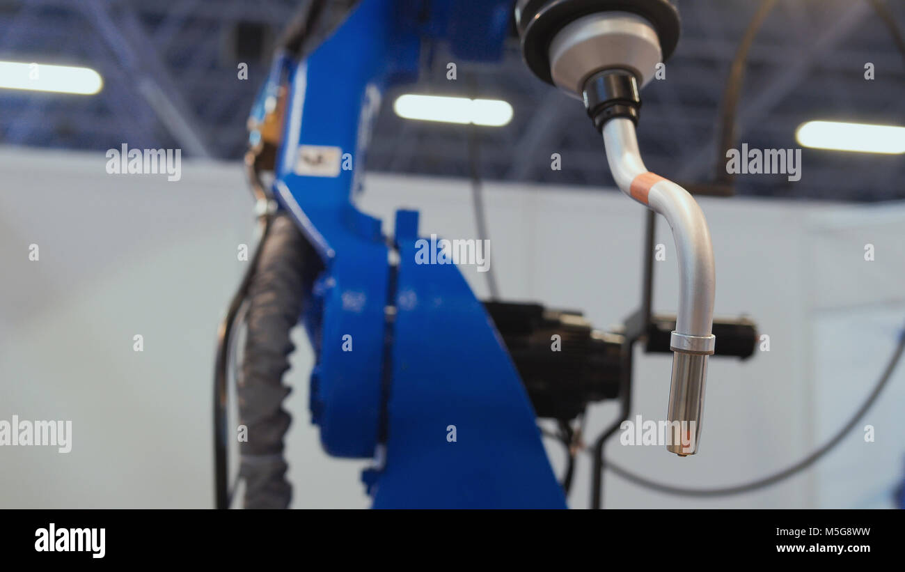 Automated robotic machine - mechanical arm for industrial welding Stock ...