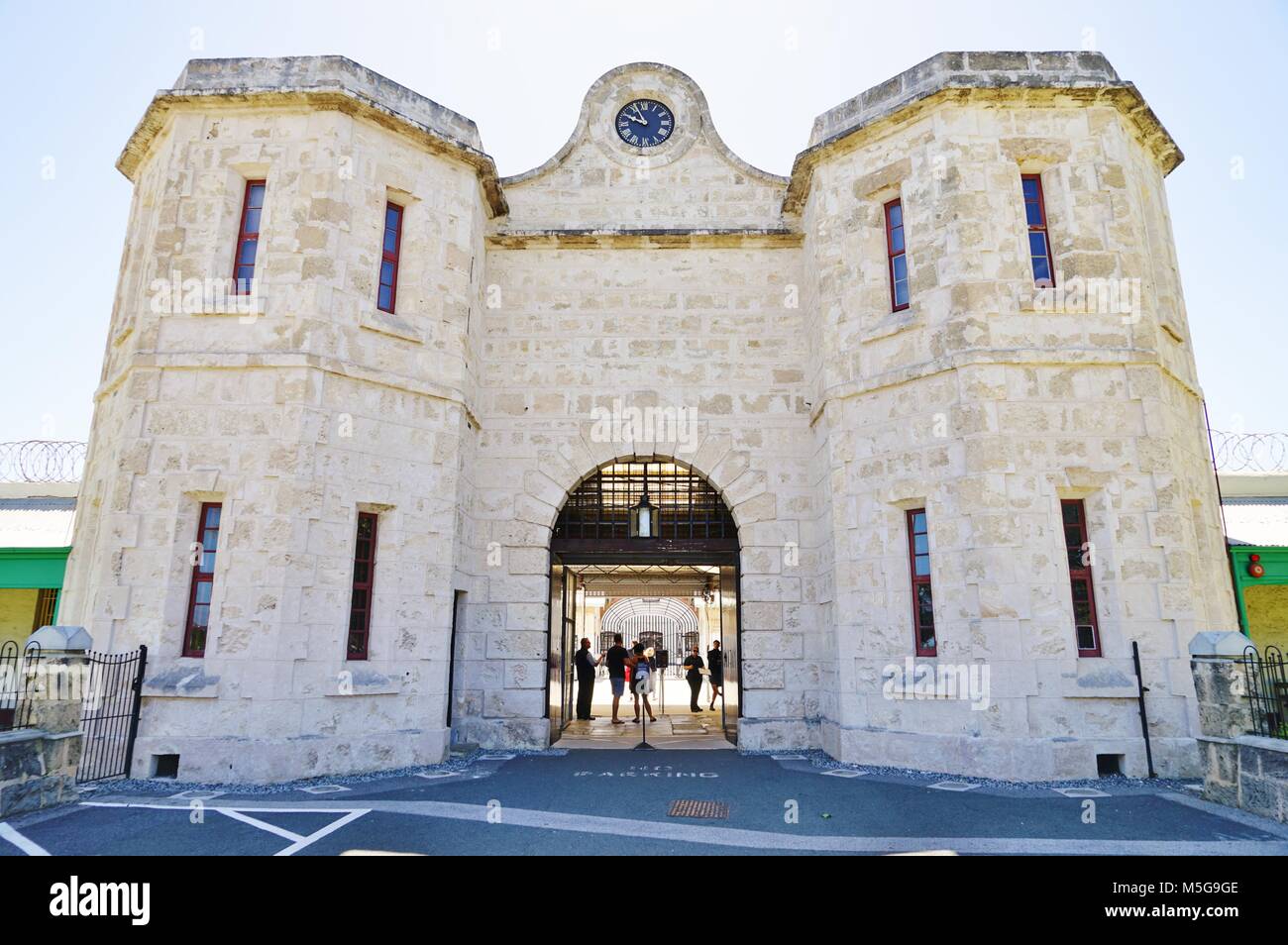 View of the Fremantle Prison located near Perth in Western Australia ...