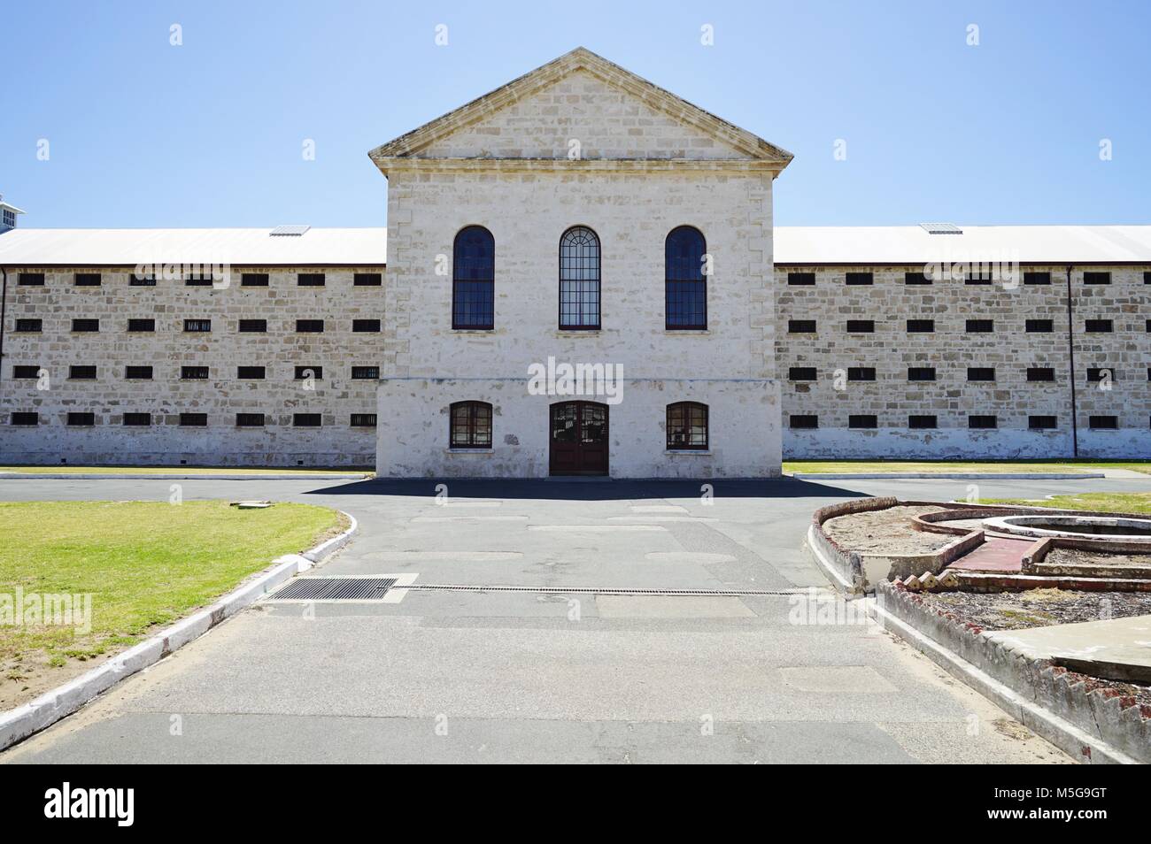 View of the Fremantle Prison located near Perth in Western Australia ...