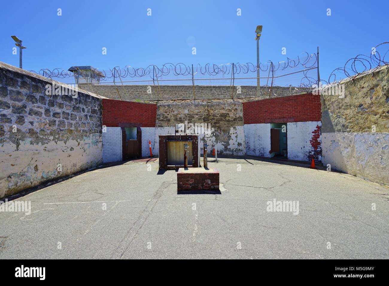 View of the Fremantle Prison located near Perth in Western Australia ...