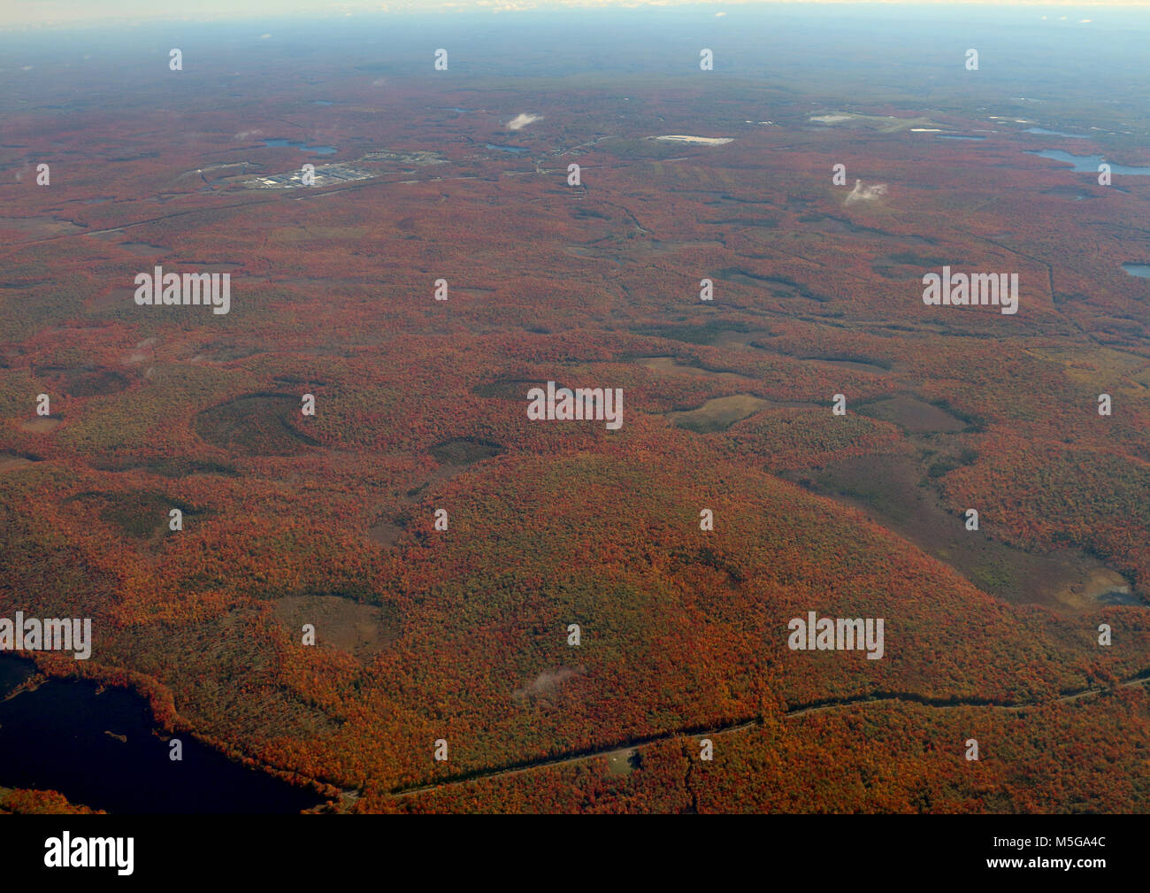 Aerial of Fall tree colors upstate New York Stock Photo - Alamy