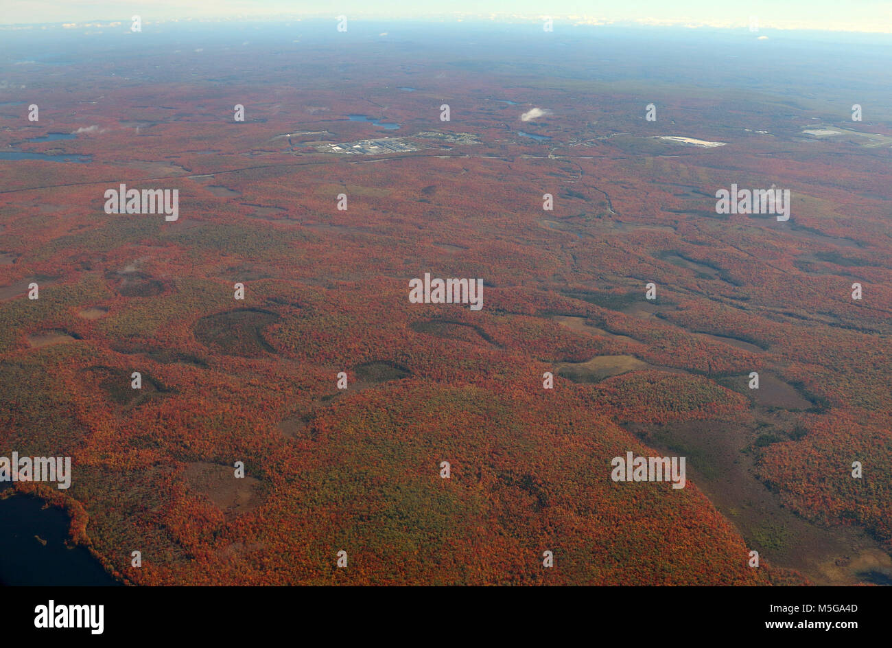 Aerial of Fall tree colors upstate New York Stock Photo - Alamy
