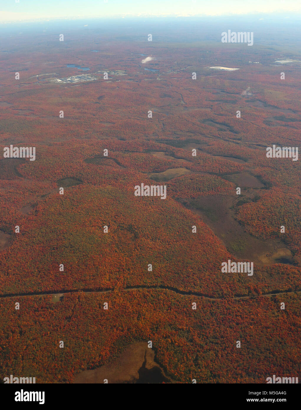 Aerial of Fall tree colors upstate New York Stock Photo - Alamy