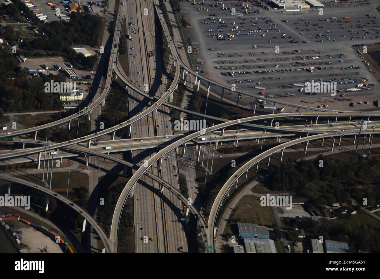 Controlled access highway freeway or motorway or a limited access divided highway hi-res stock ...