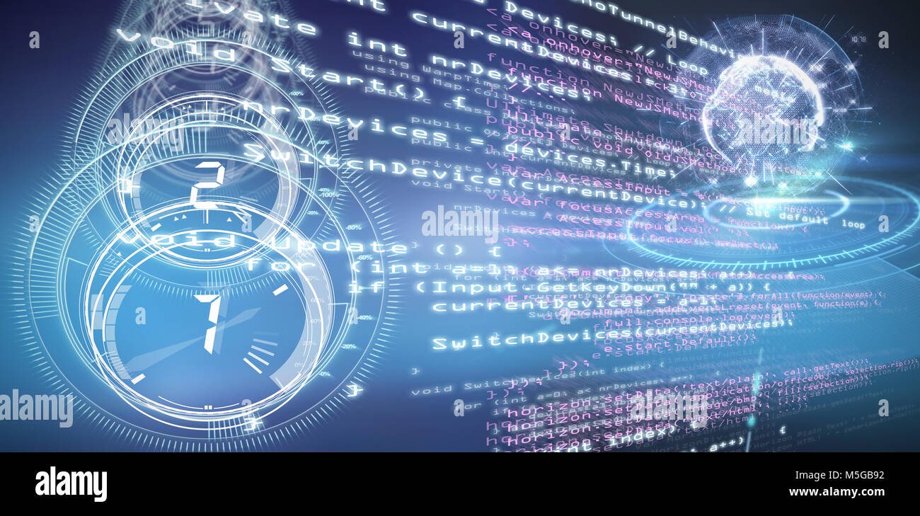 Composite image of blue code Stock Photo - Alamy