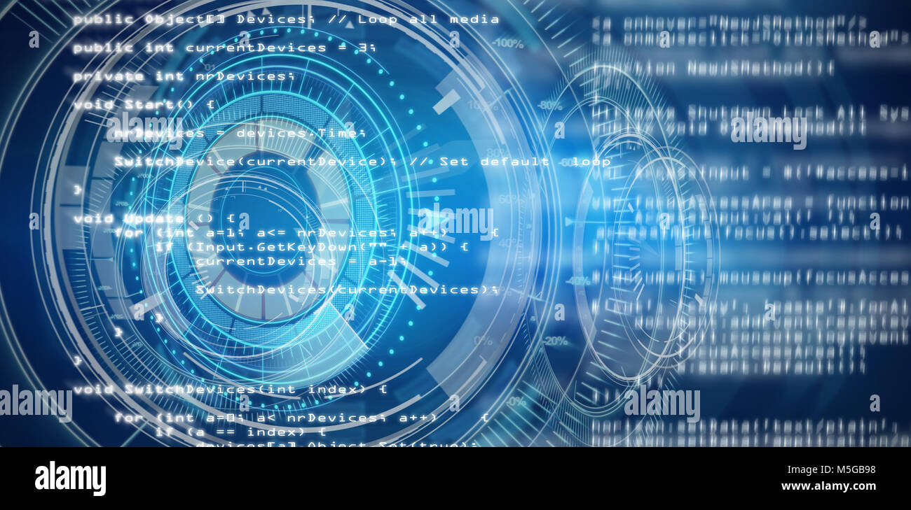 Composite image of blue code Stock Photo - Alamy