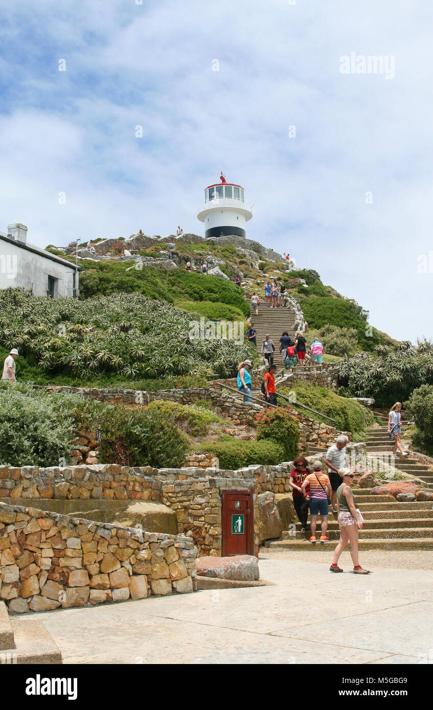 Stairs leading up to the Old Cape Point Lighthouse, Cape Town, South ...