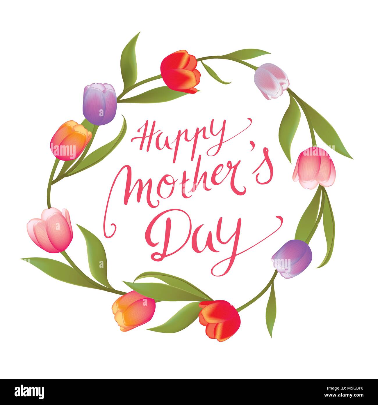 Handwritten Happy Mothers Day vector background Stock Vector Image & Art - Alamy