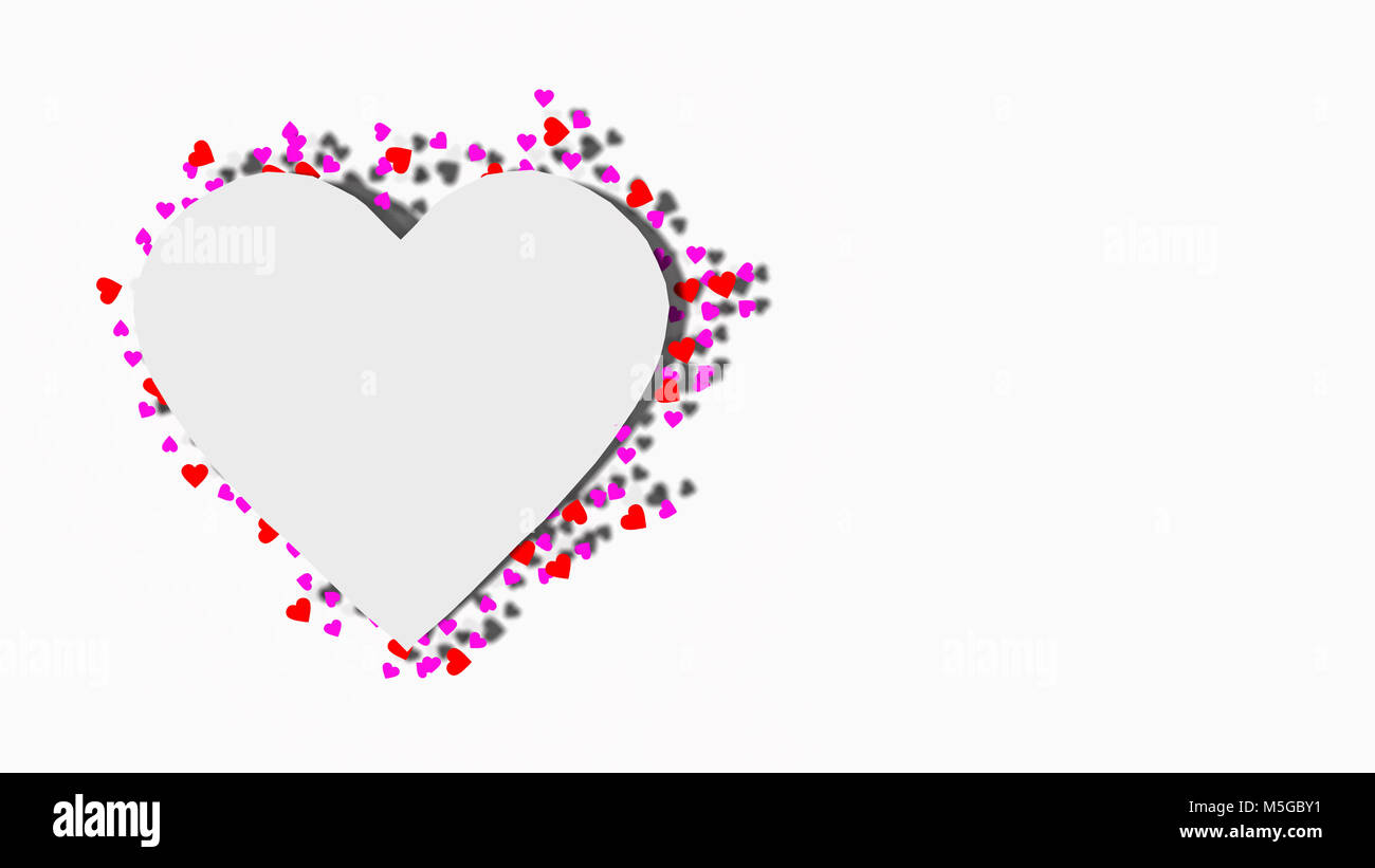 heart paper white inside pink and red hearts for valentine background ...