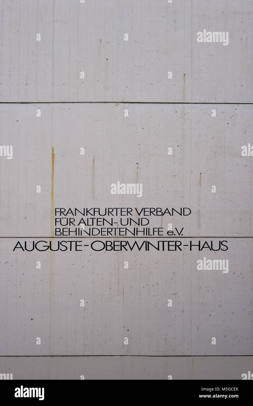 Frankfurt, Germany - February 11, 2018: The Auguste-Oberwinter-House of ...