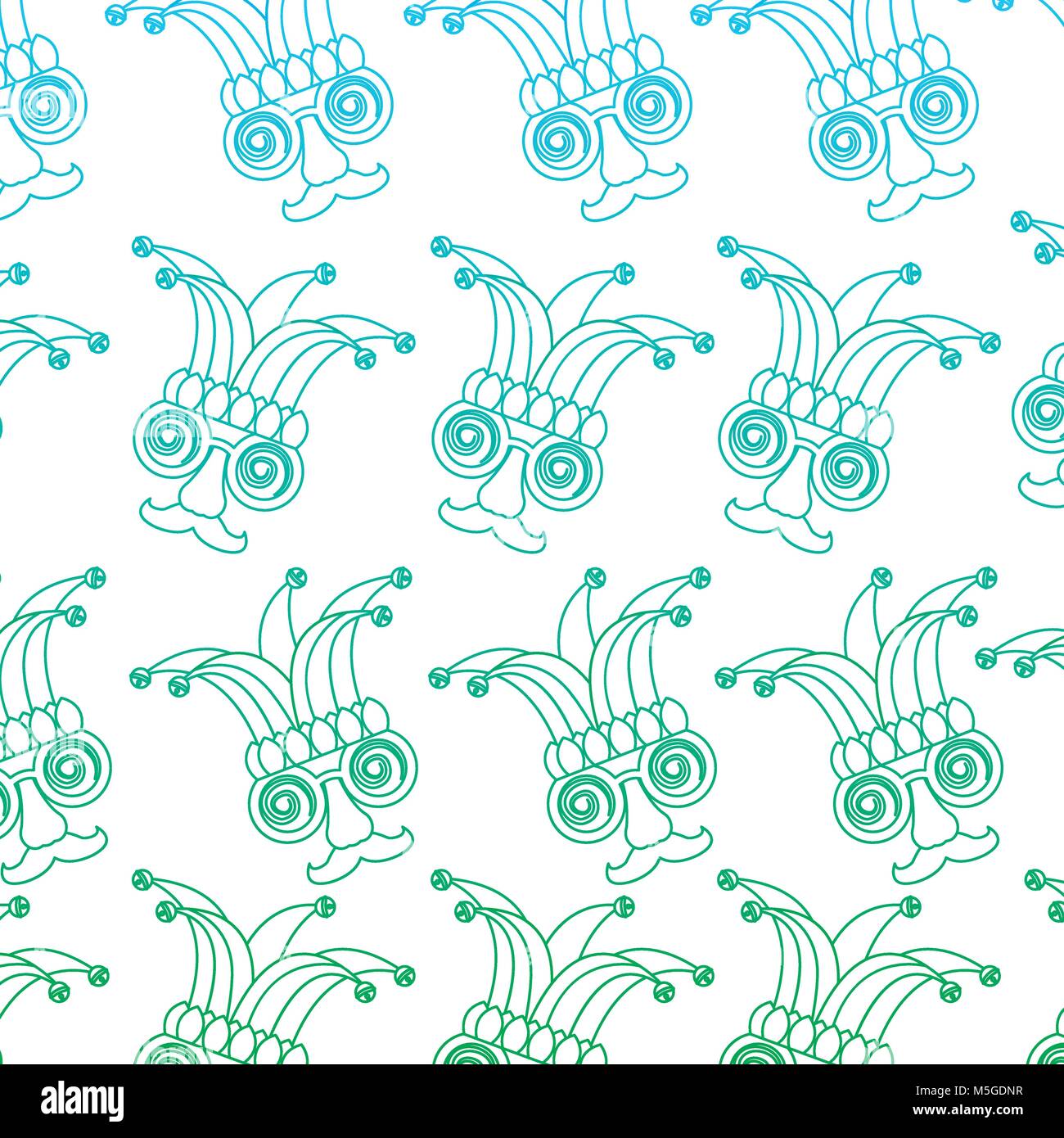 funny mask silly glasses mustache hat carnival background Stock Vector ...