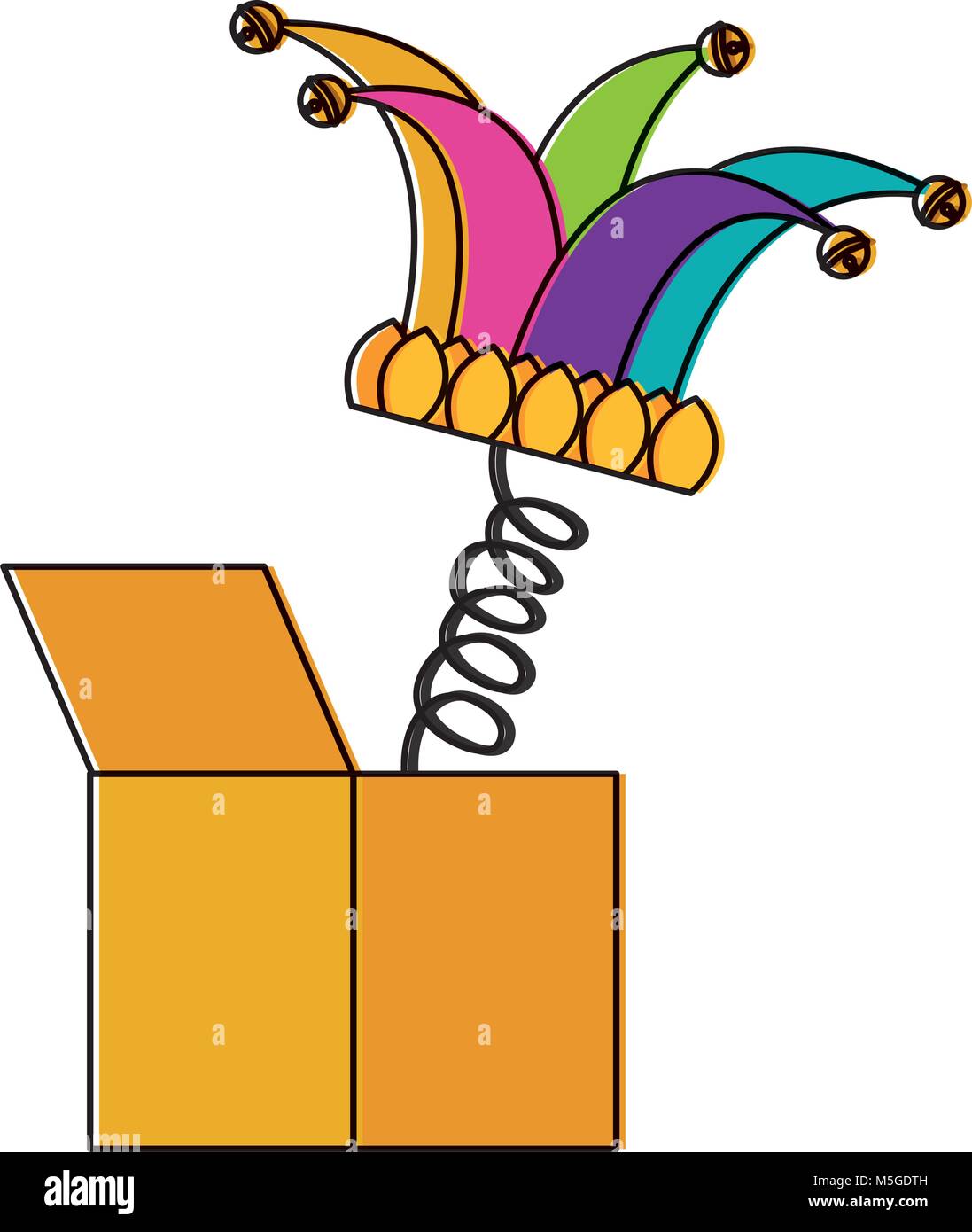 joke box and jester hat bells comedy Stock Vector Image & Art - Alamy