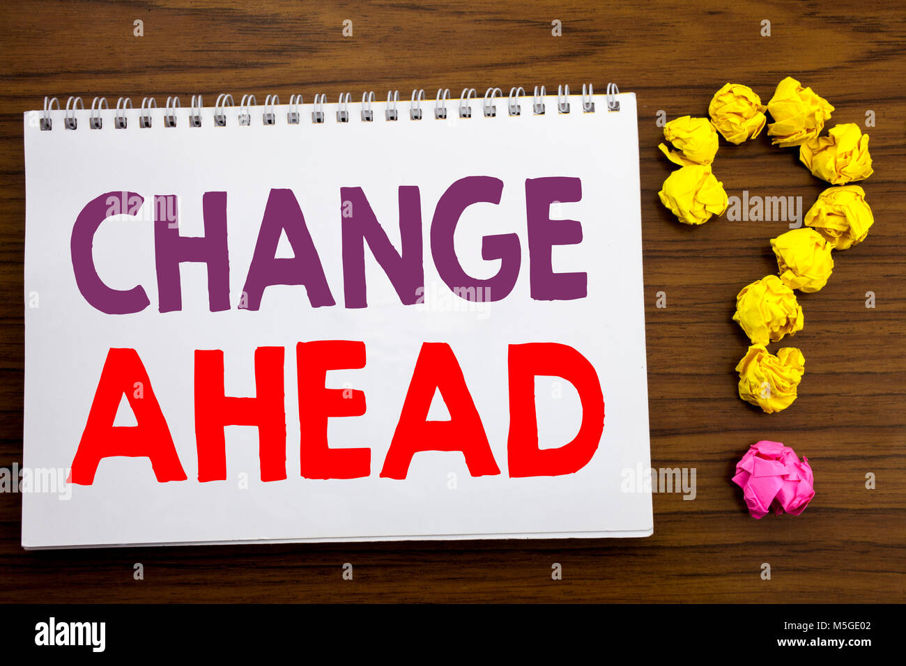 Conceptual hand writing caption inspiration showing Change Ahead Red ...