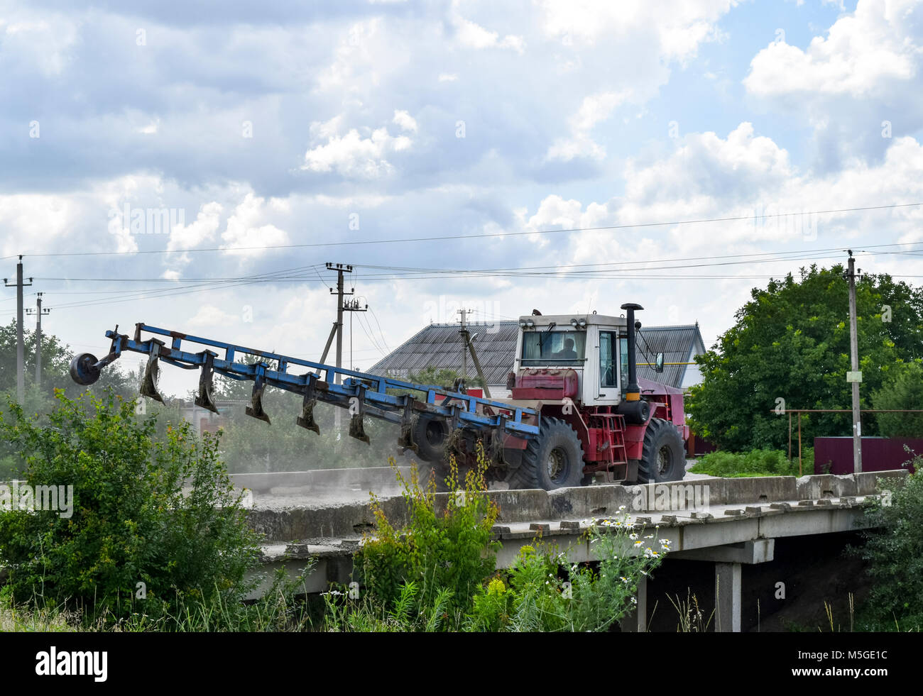 Plow on trailer for tractor. Plow for plowing soil. Trailer Hitch for ...