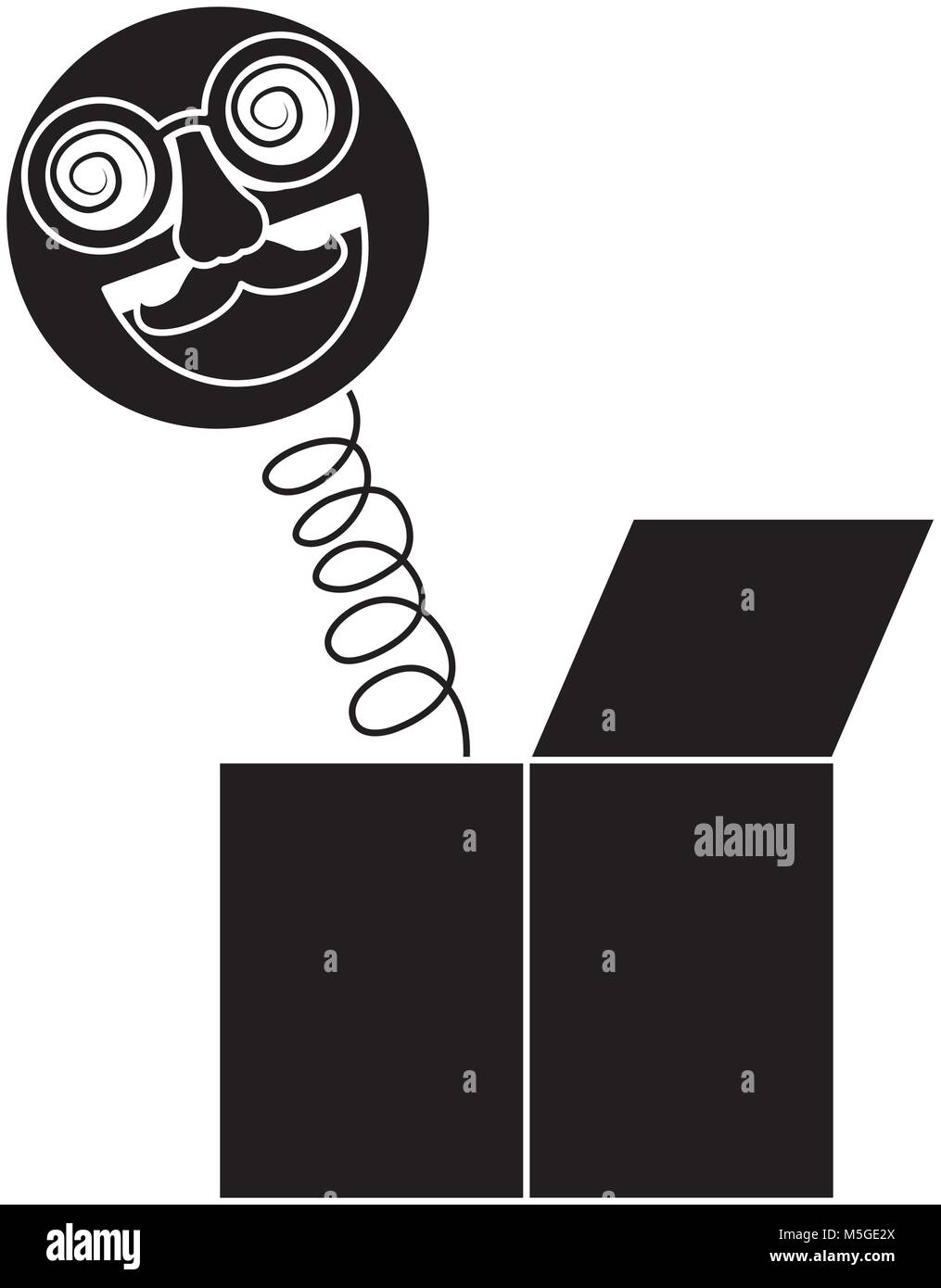 joke box emoticon with glasses mustache and nose prank Stock Vector ...