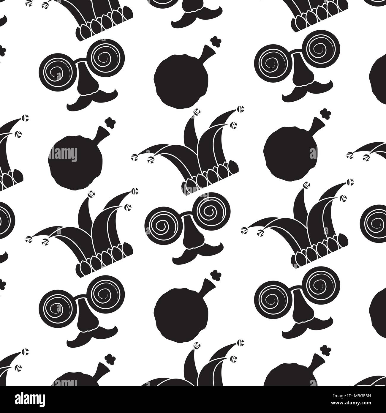 april fools mask jester hat and whoopee cushion background Stock Vector ...