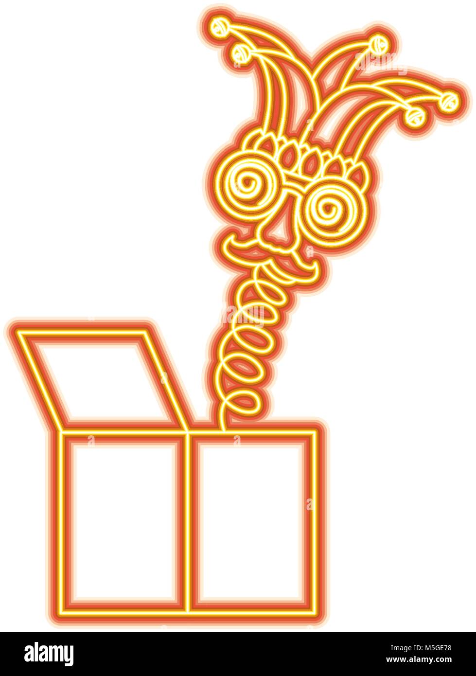 joke box crazy glasses nose mustache surprise icon Stock Vector Image ...