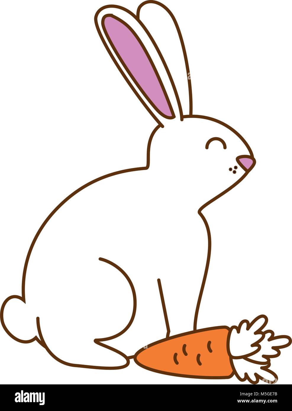 cute rabbit with carrot character Stock Vector Image & Art - Alamy