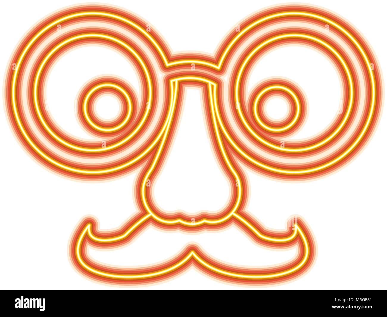 Funny Fake Mask Made Of Glasses Mustache And Nose Stock Vector Image And Art Alamy