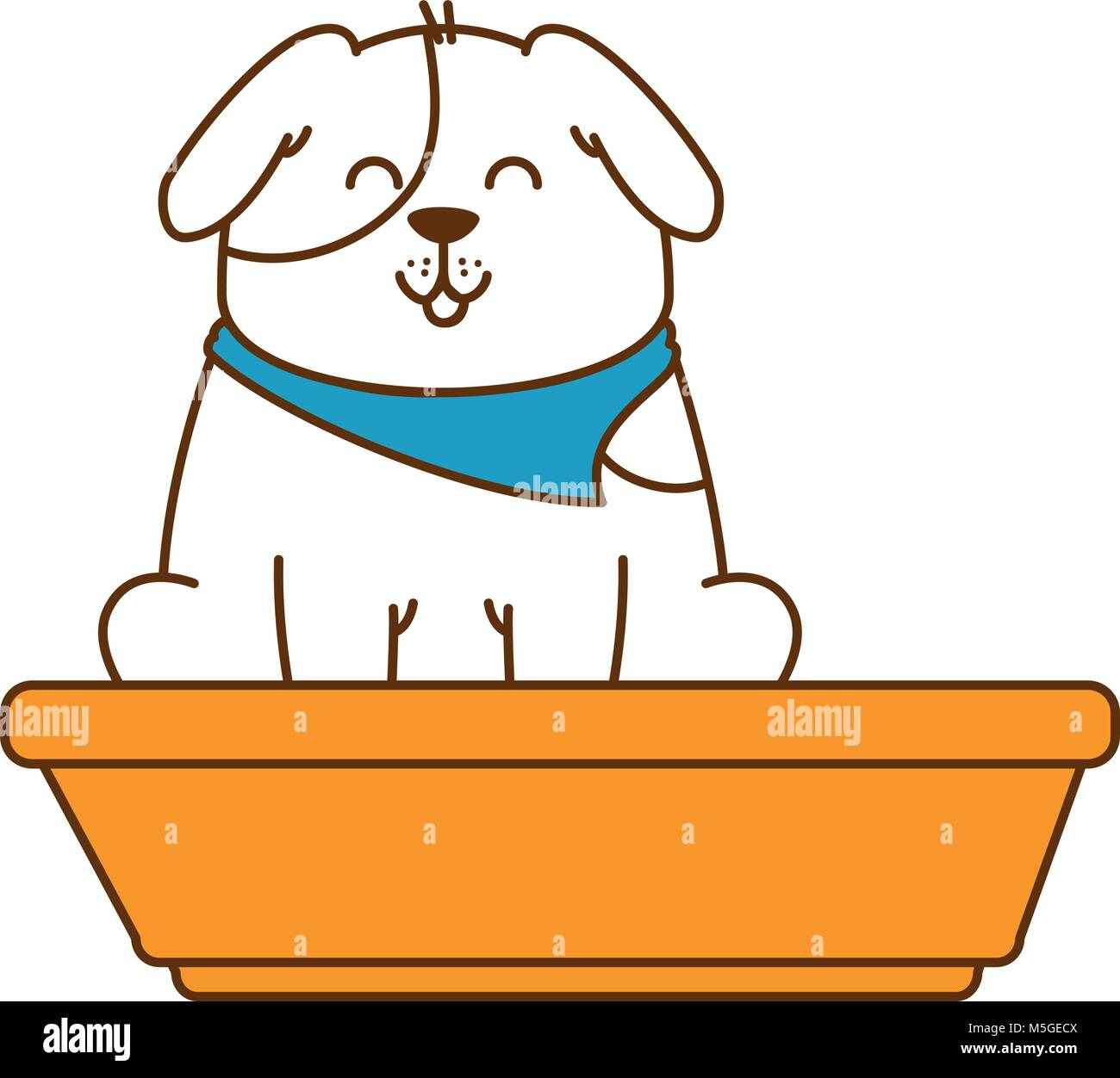 cute dog mascot in plastic pot Stock Vector Image & Art - Alamy