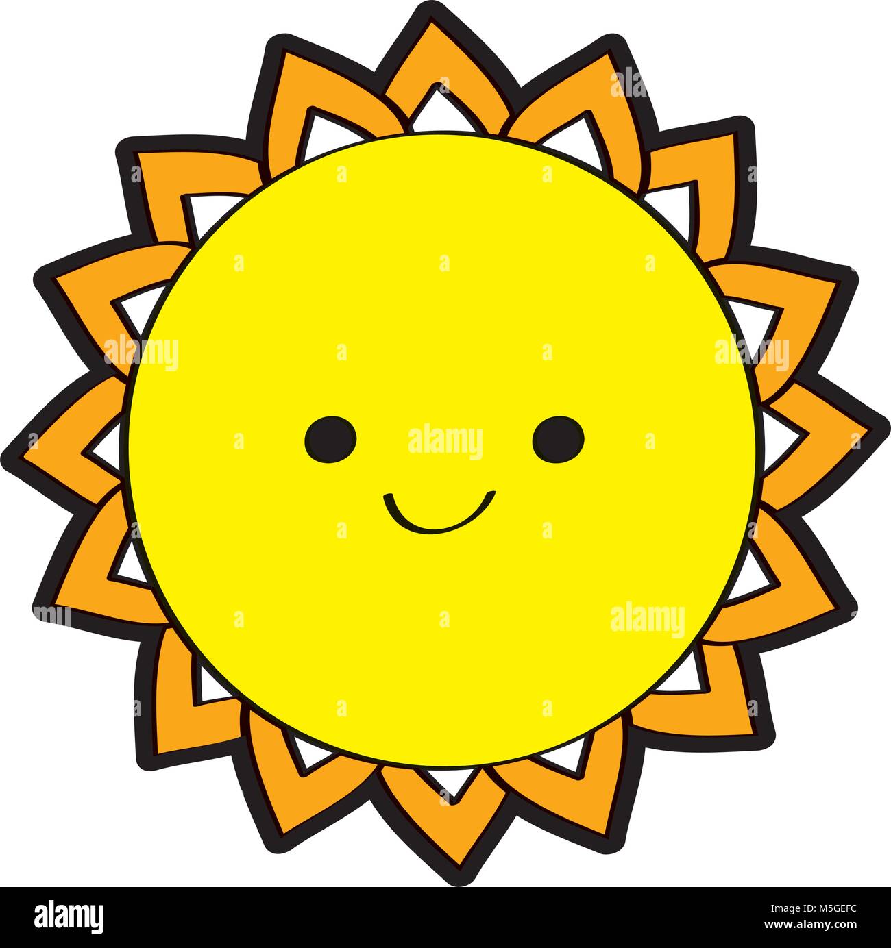 cute cartoon sun character summer style Stock Vector Image & Art - Alamy