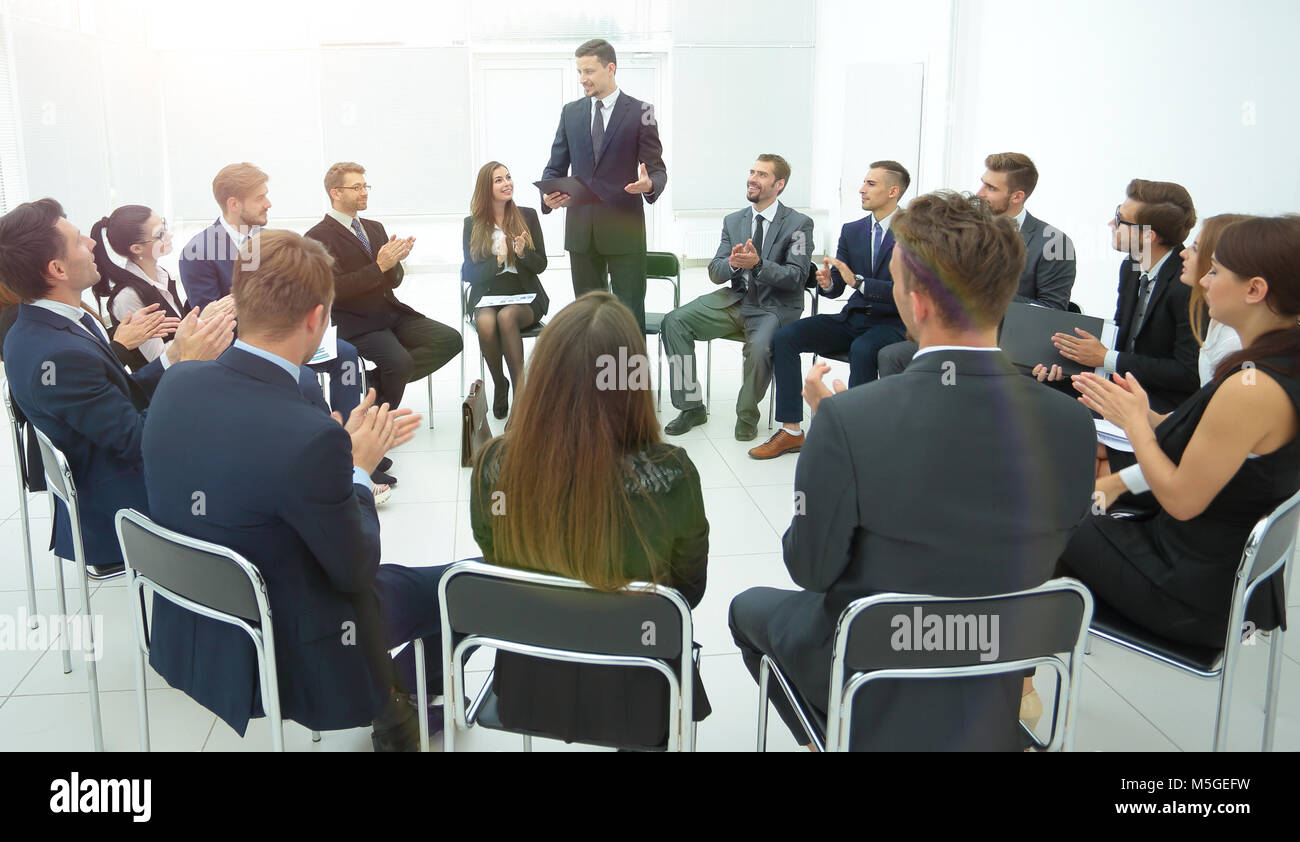 coach leads the session with the business team Stock Photo - Alamy