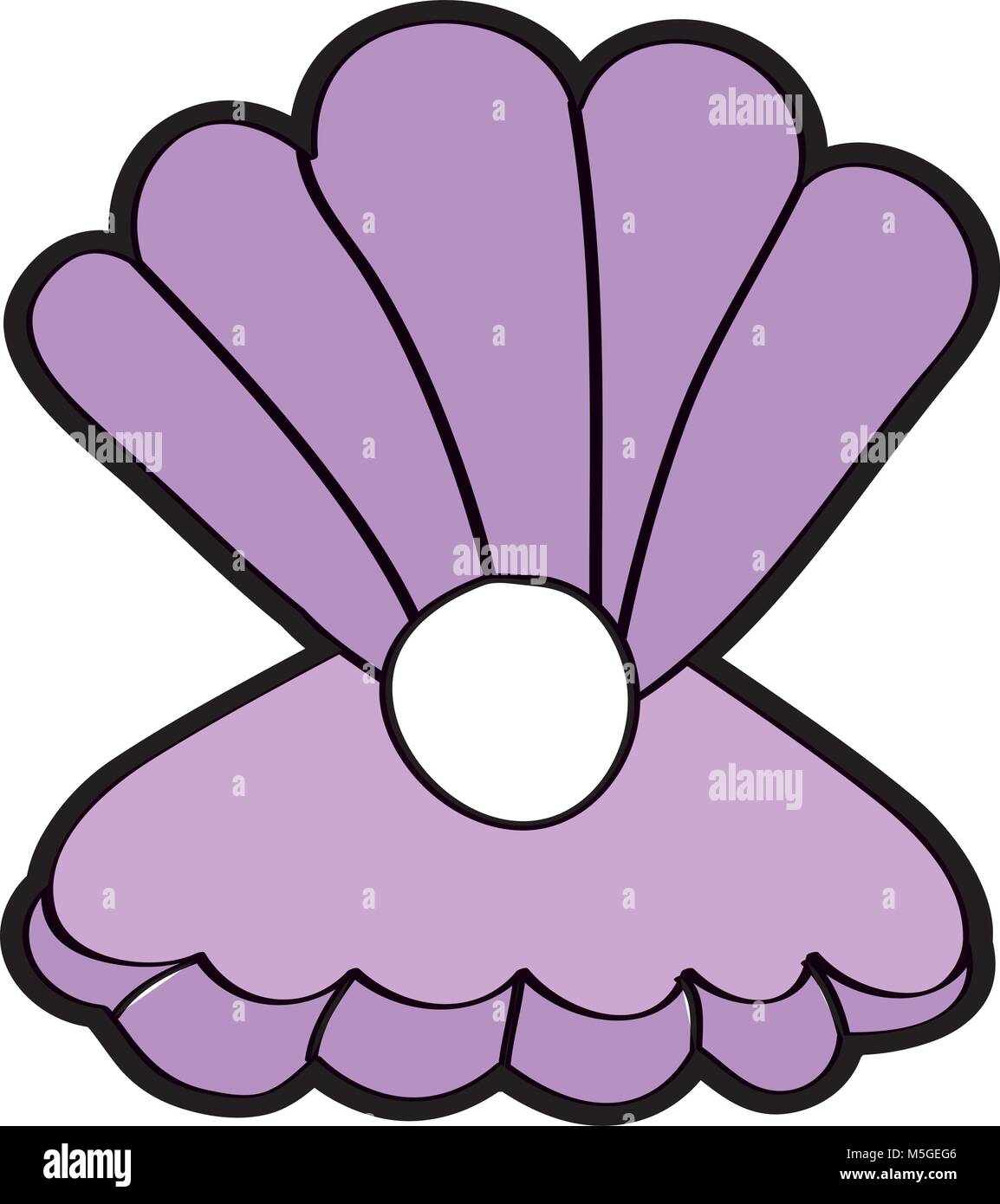 open seashell with pearl marine life Stock Vector Image & Art - Alamy