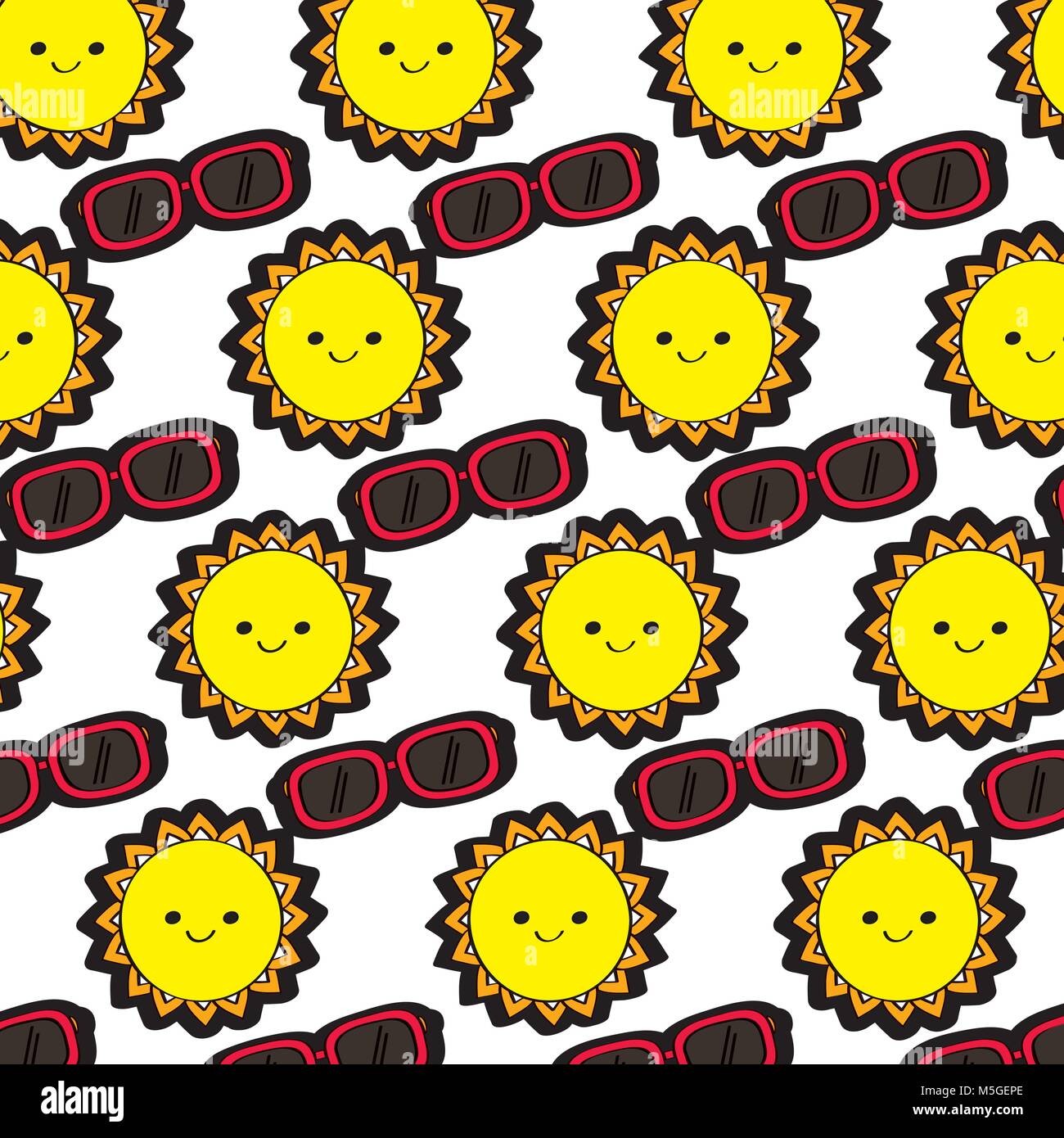 summer wallpaper cartoon sun glasses decoration Stock Vector Image ...