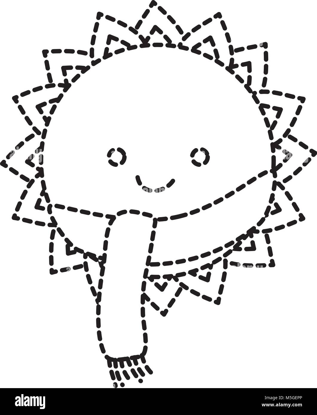 cute smiling sun cartoon character with scarf Stock Vector Image & Art ...