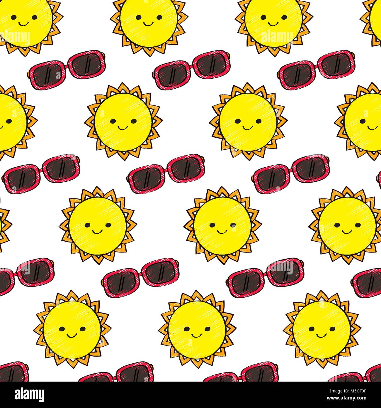 summer wallpaper cartoon sun glasses decoration Stock Vector Image ...