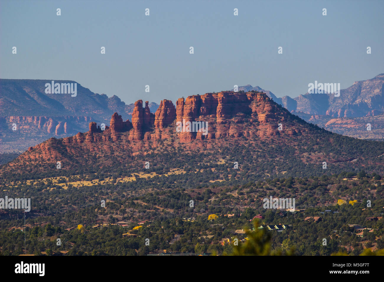 Red Rock Mountain Outcropping Rising From Arizona Valley Stock Photo ...
