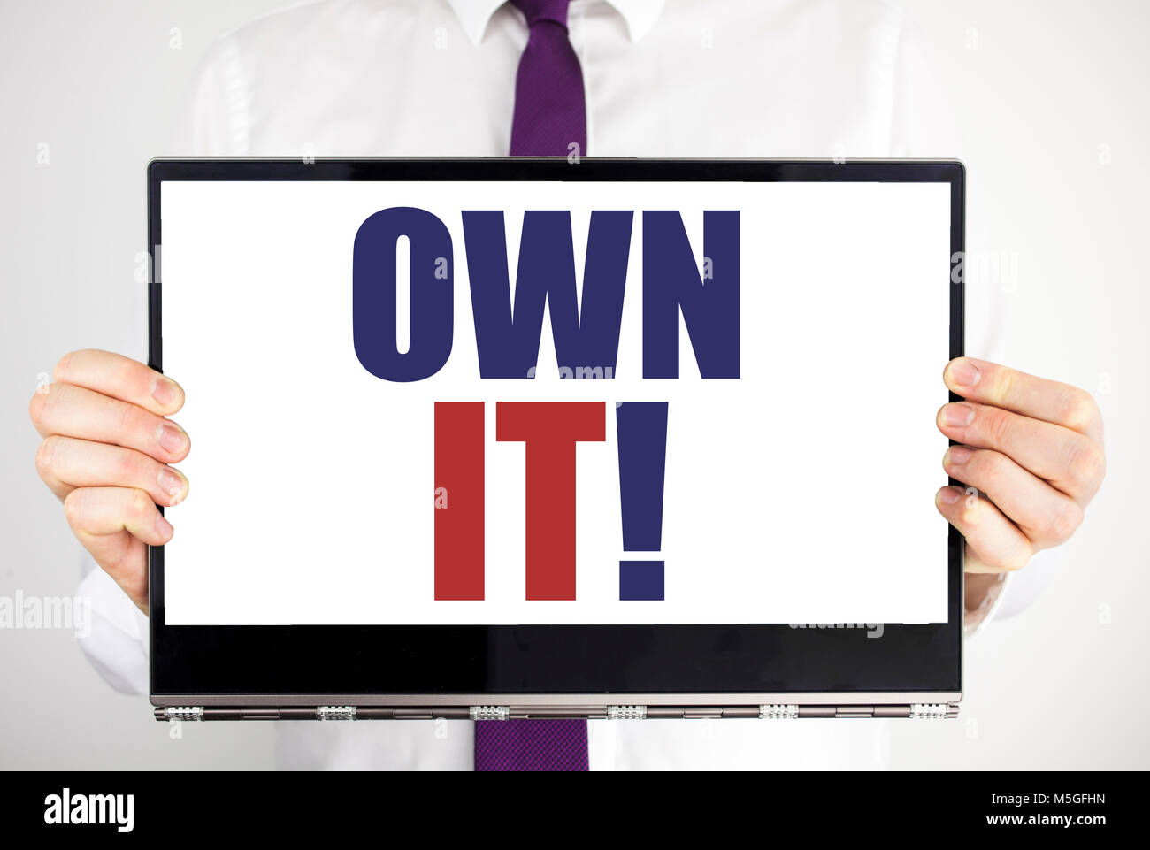Word, writing Own It Exclamation. Business concept for Ownership ...