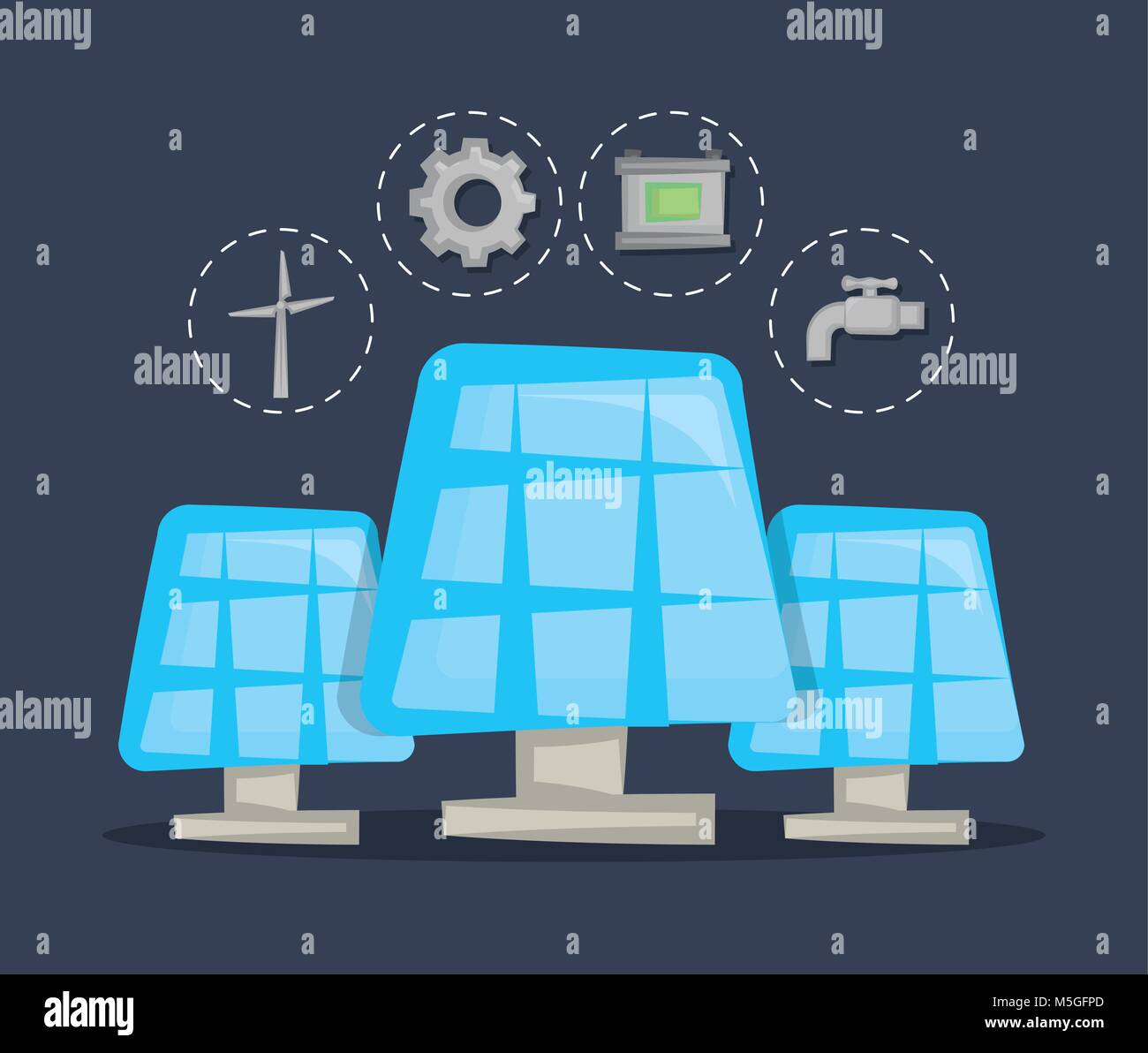 Wind turbine photovoltaic panels Stock Vector Images - Alamy