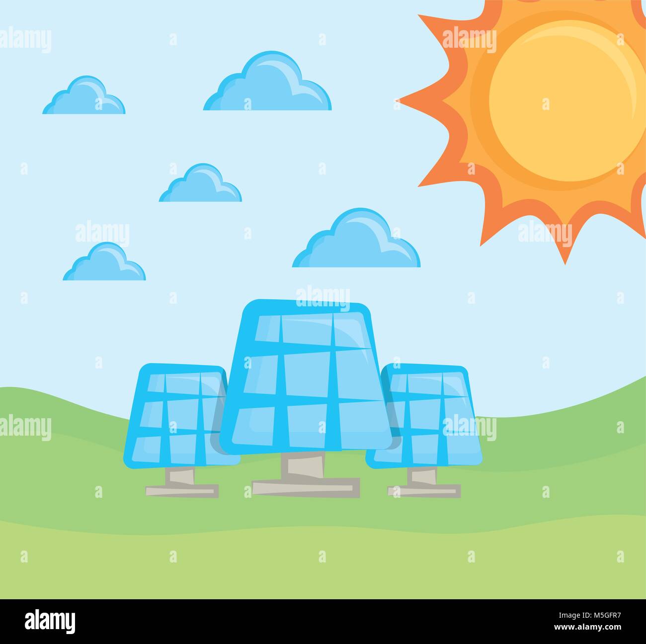 Wind turbine photovoltaic panels Stock Vector Images - Alamy