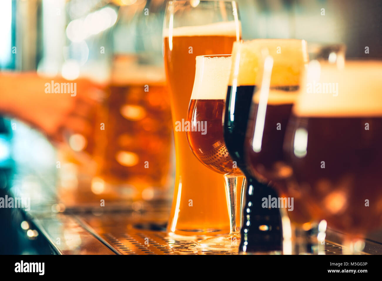 Beer taps in a pub Stock Photo - Alamy