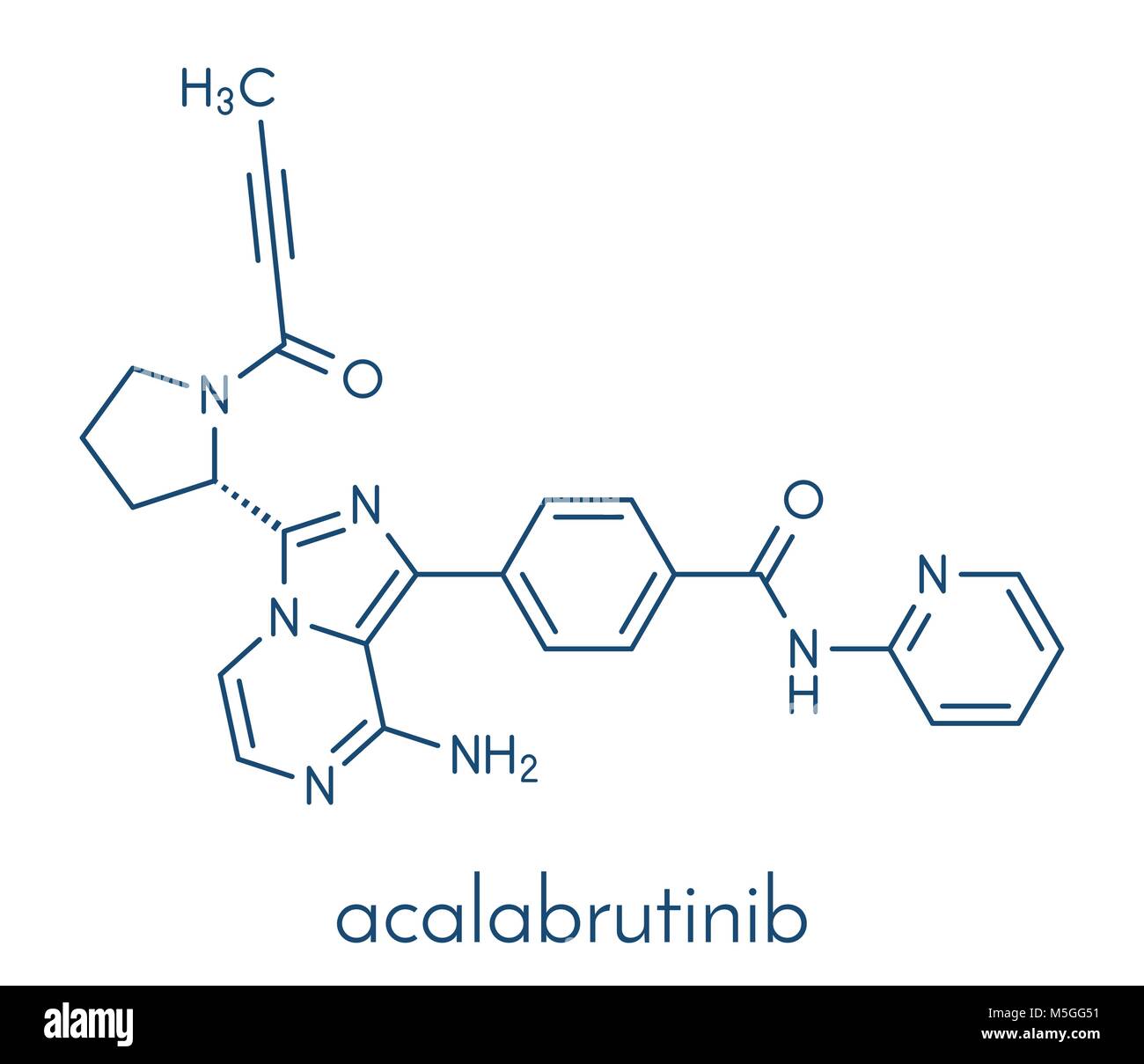 Acalabrutinib cancer drug molecule. Skeletal formula Stock Vector Image ...