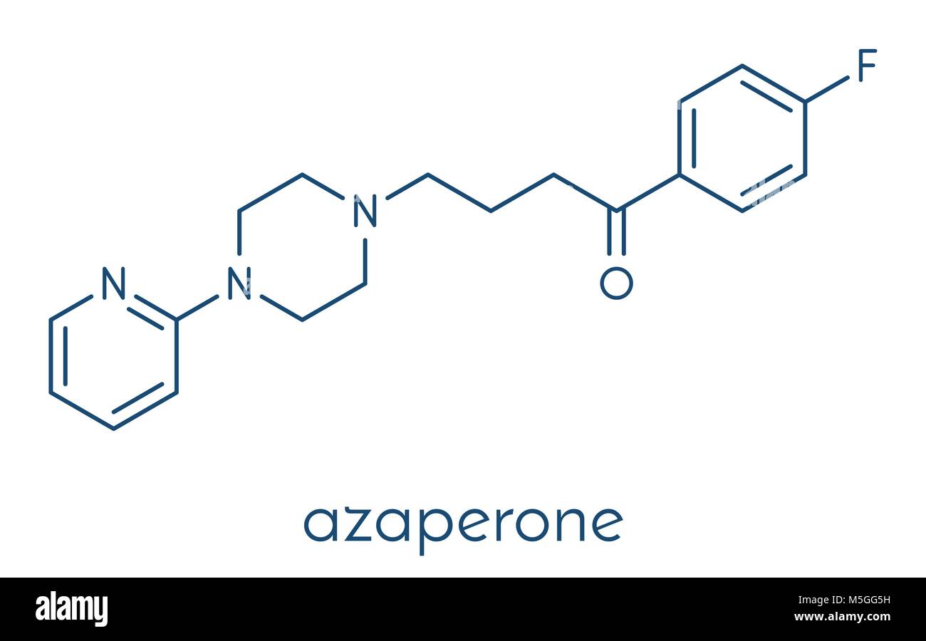 Azaperone antipsychotic drug molecule. Skeletal formula Stock Vector ...