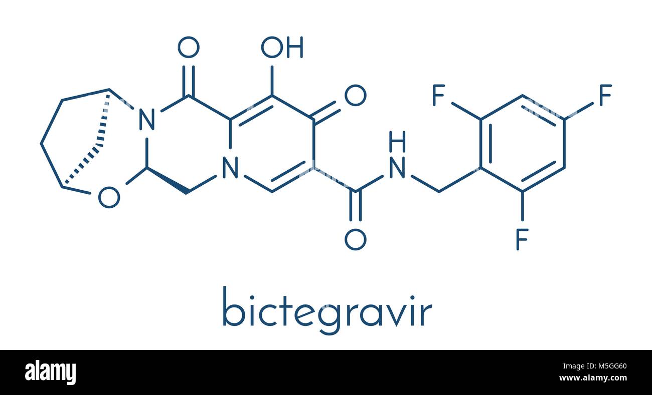 Bictegravir antiviral drug molecule. Skeletal formula Stock Vector ...