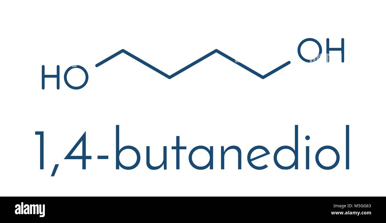 1,4-Butanediol solvent and recreational drug molecule. Skeletal formula ...