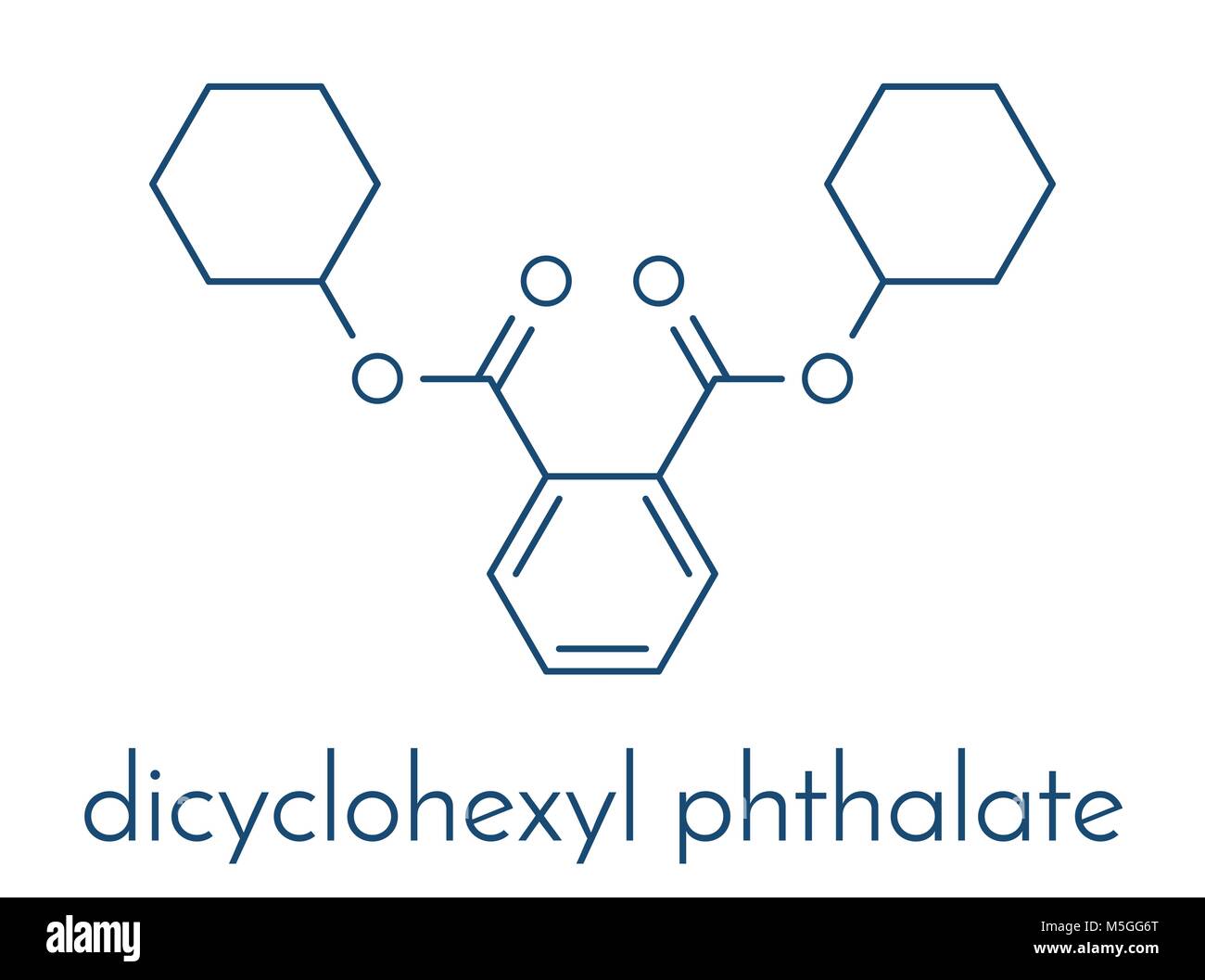 Dicyclohexyl phthalate (DCP) plasticizer molecule. Skeletal formula ...