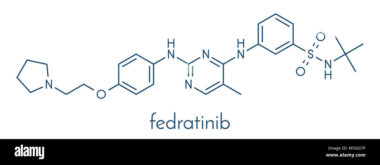 Fedratinib cancer drug molecule. Skeletal formula Stock Vector Image ...