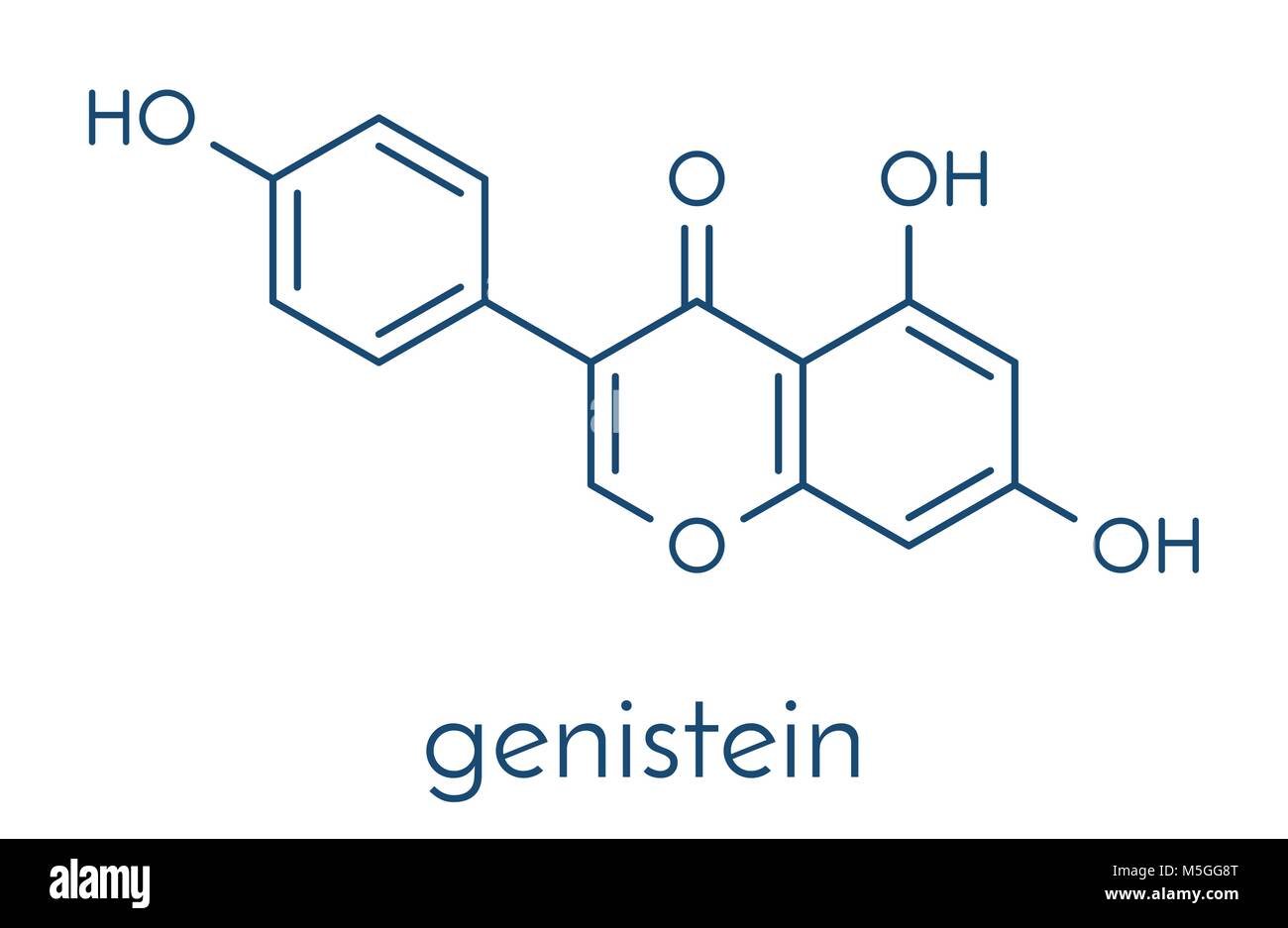 Genistein isoflavone molecule. Skeletal formula Stock Vector Image ...