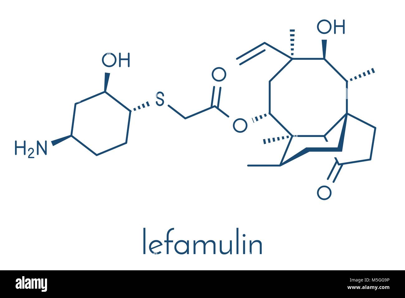 Lefamulin antibiotic drug molecule. Skeletal formula Stock Vector Image ...