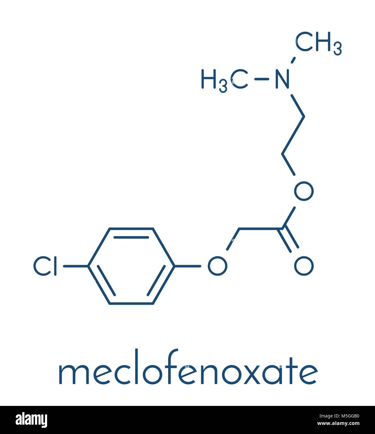 Meclofenoxate nootropic molecule. Skeletal formula Stock Vector Image ...