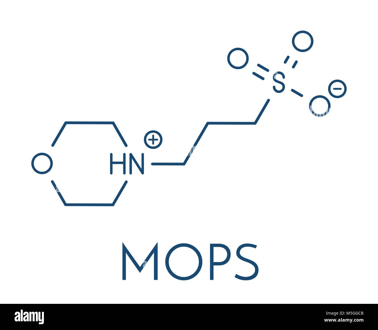 MOPS buffering agent molecule. Skeletal formula Stock Vector Image ...