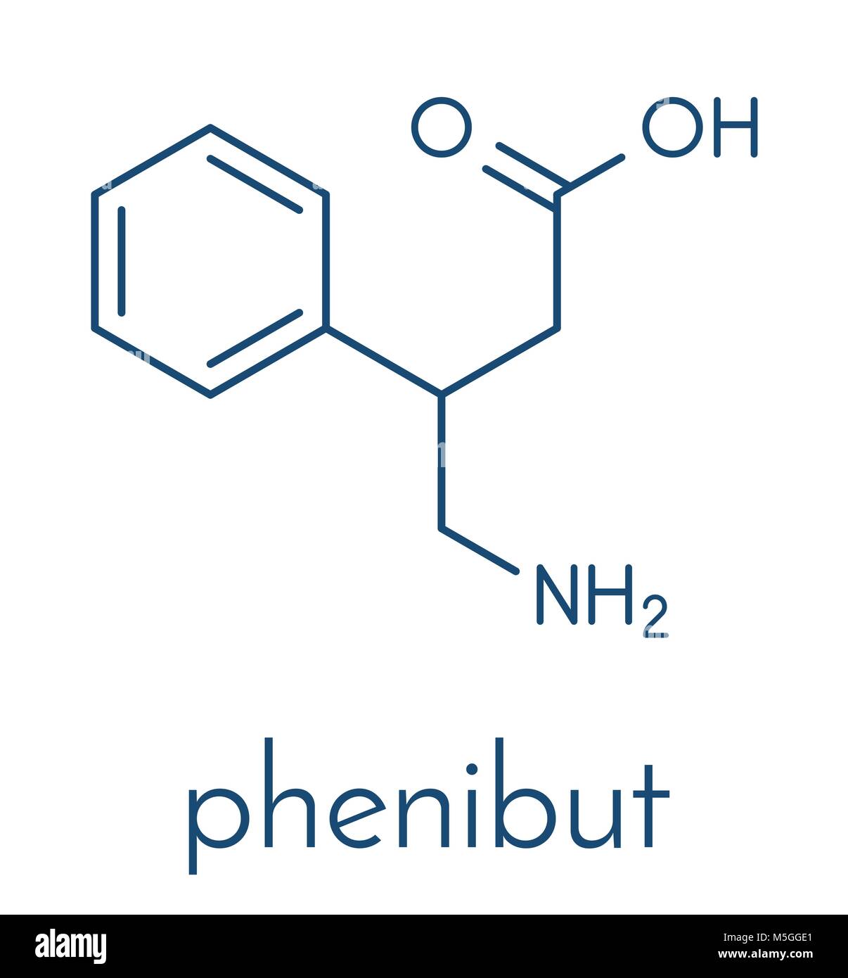 Phenibut anxiolytic and sedative drug molecule. Skeletal formula Stock ...