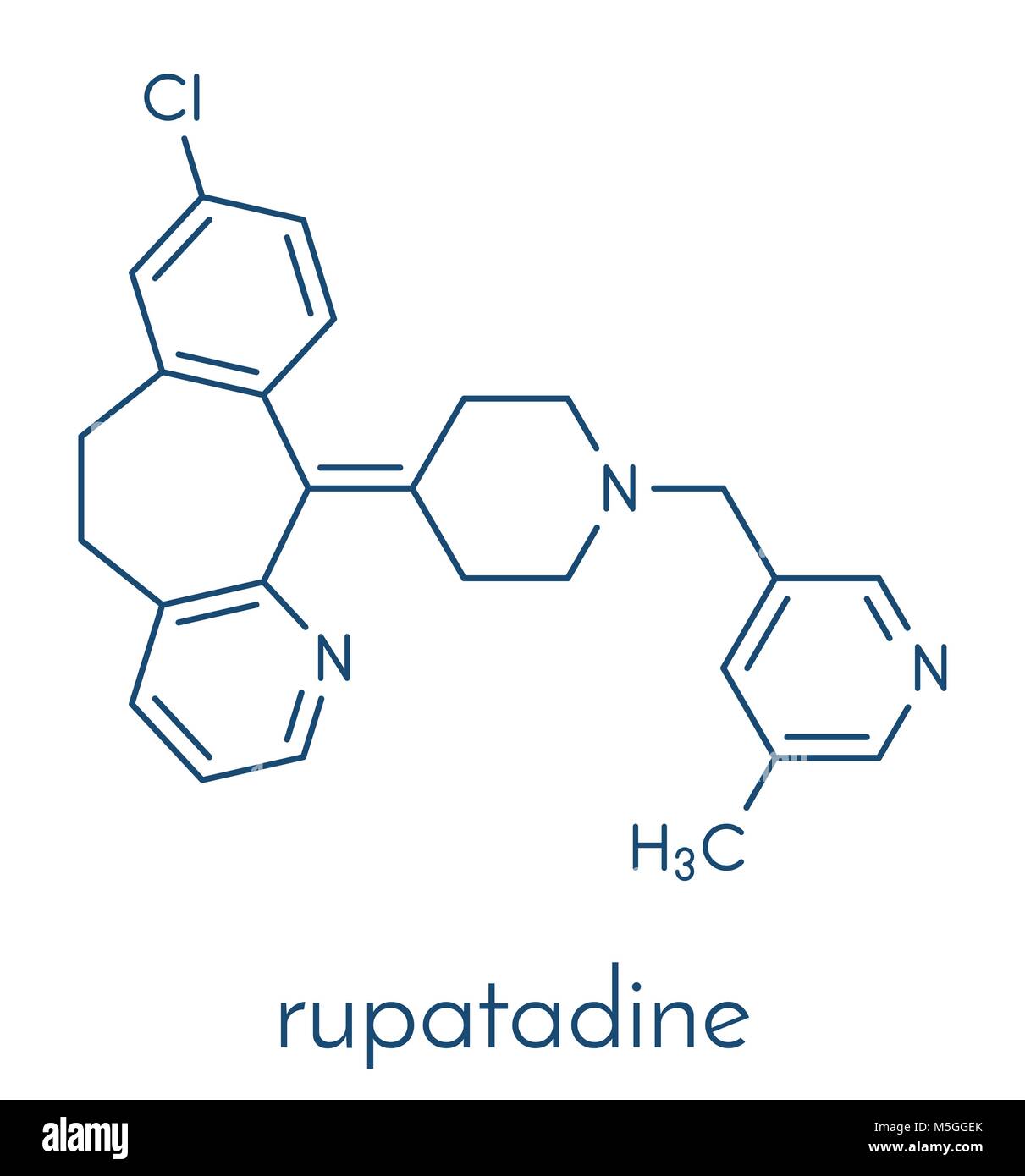Rupatadine antihistamine drug molecule. Skeletal formula Stock Vector ...