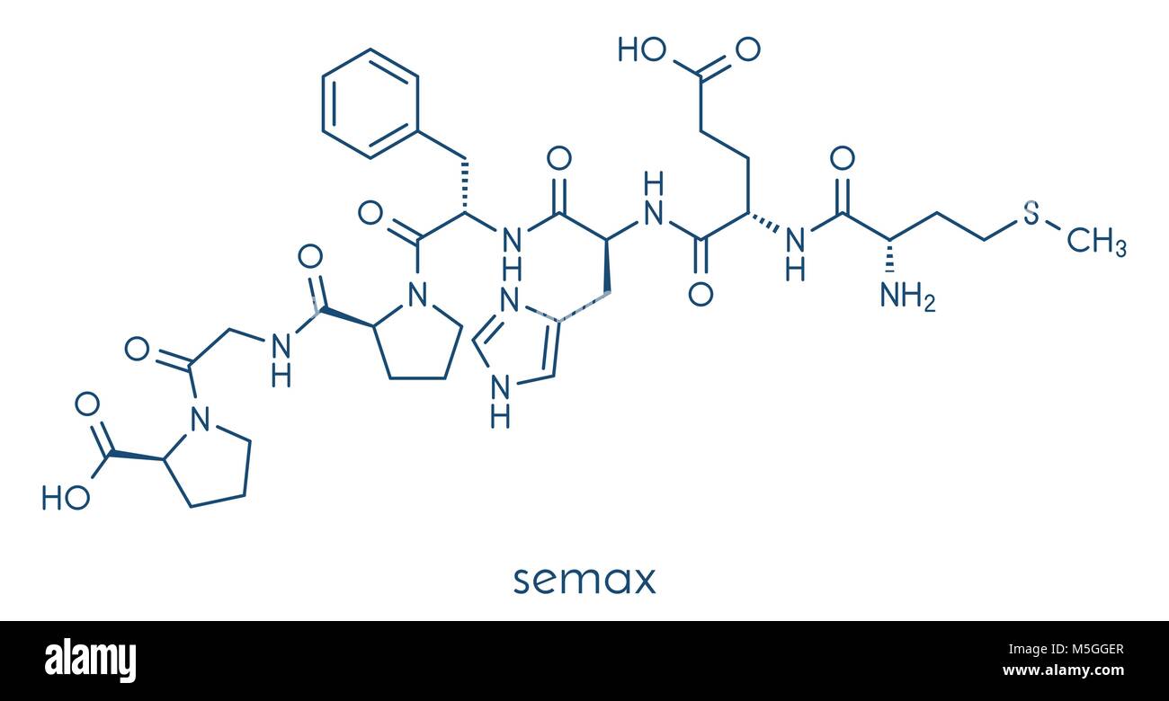 Semax peptide drug molecule. Skeletal formula Stock Vector Image & Art ...