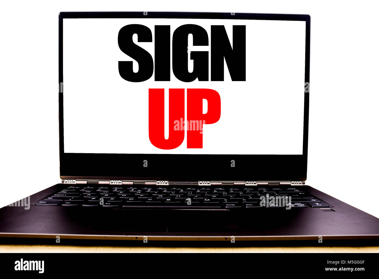 Handwritten text showing Sign Up. Business concept writing for Member ...