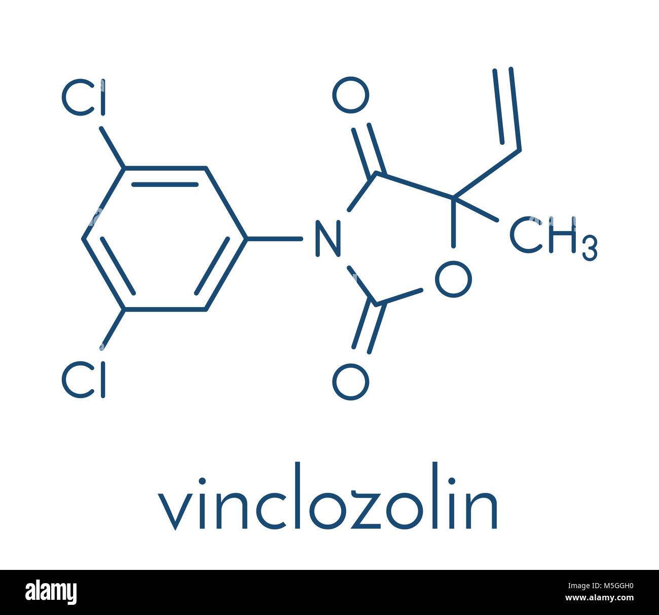 Vinclozolin fungicide molecule. Skeletal formula Stock Vector Image ...